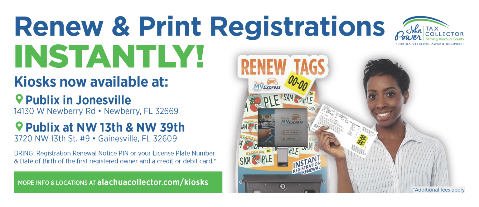 Registration Renewal Kiosks – Alachua County Tax Collector